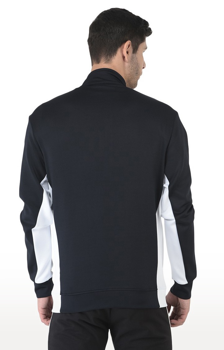 Men's Blue Polyester Solid Activewear Jacket