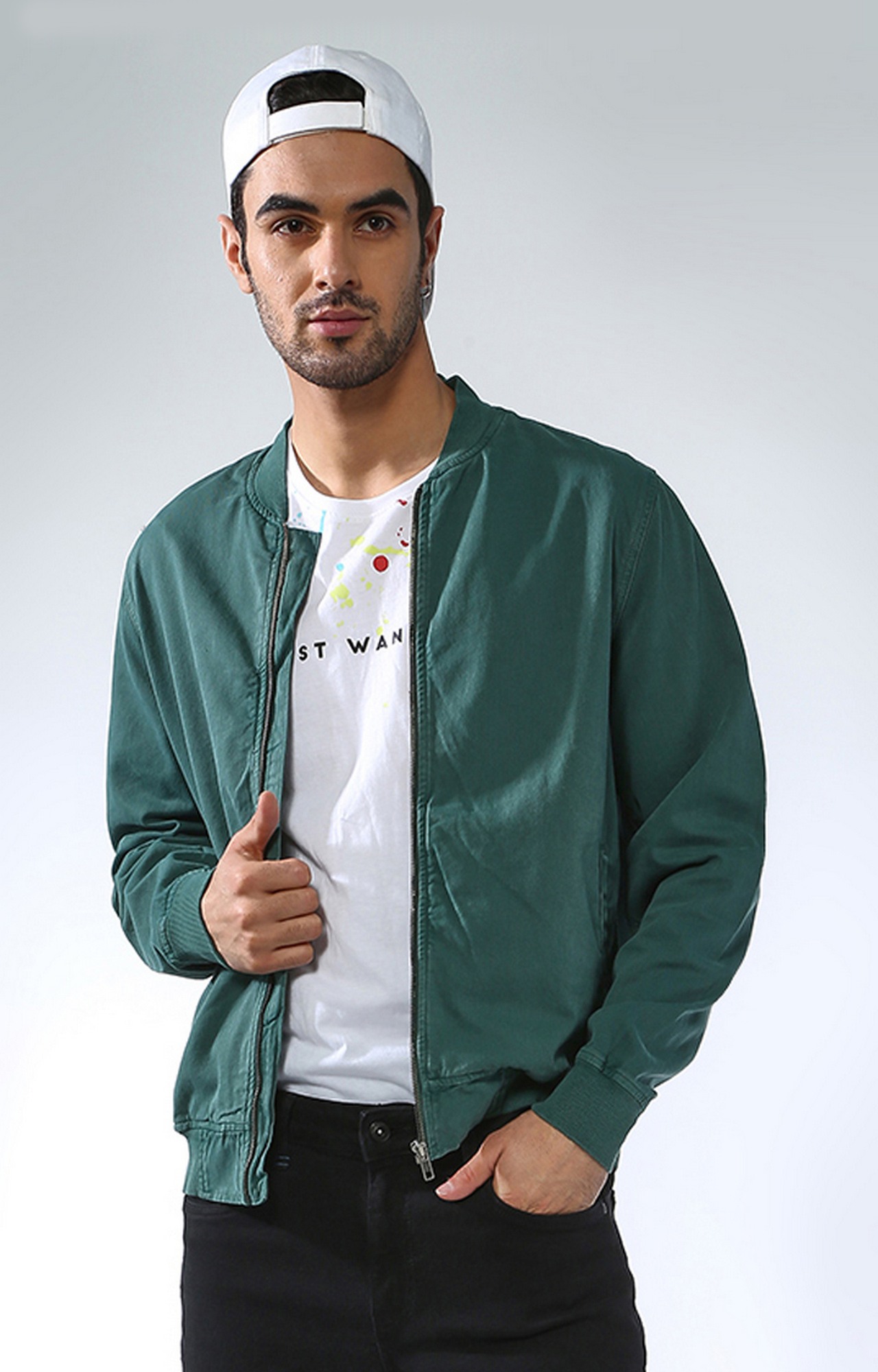 Blue Saint Men'S Green Slim Fit Jackets
