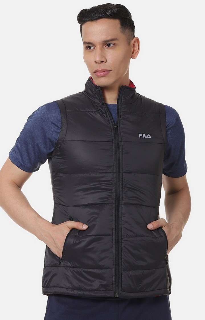 Men's Black Polyester Activewear Jackets
