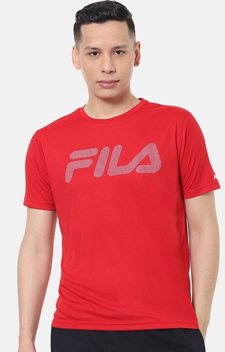 Men's Red Polyester T-Shirts