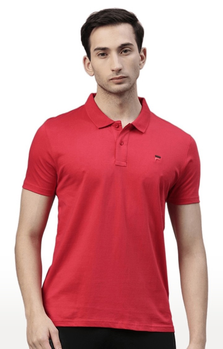 Men's Red Cotton Polos
