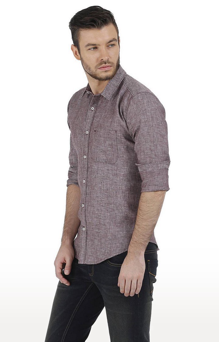 Brown Solid Casual Shirts