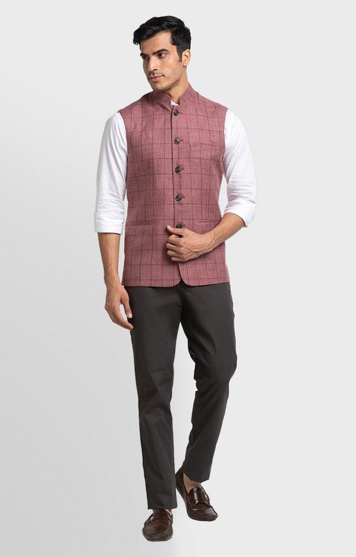 ColorPlus Contemporary Fit Red Blazer For Men