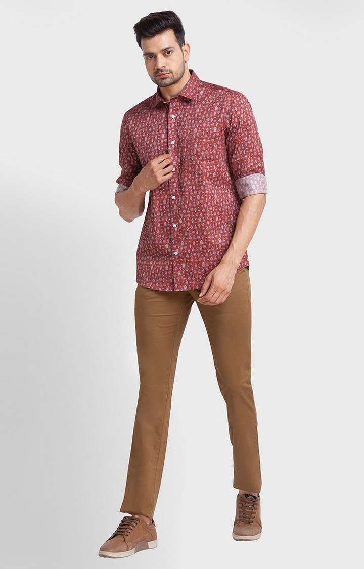 COLORPLUS Men Medium Red Formal Shirt