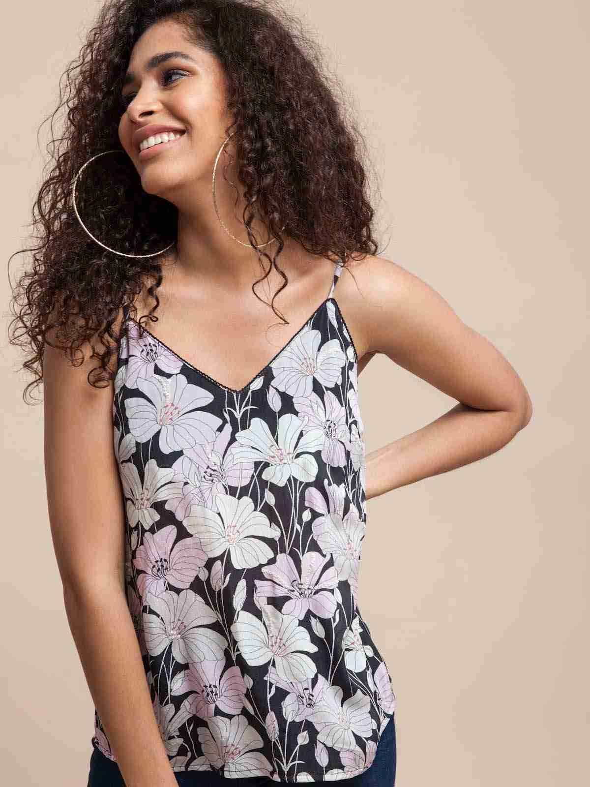 Bold Floral Sequinned Cami