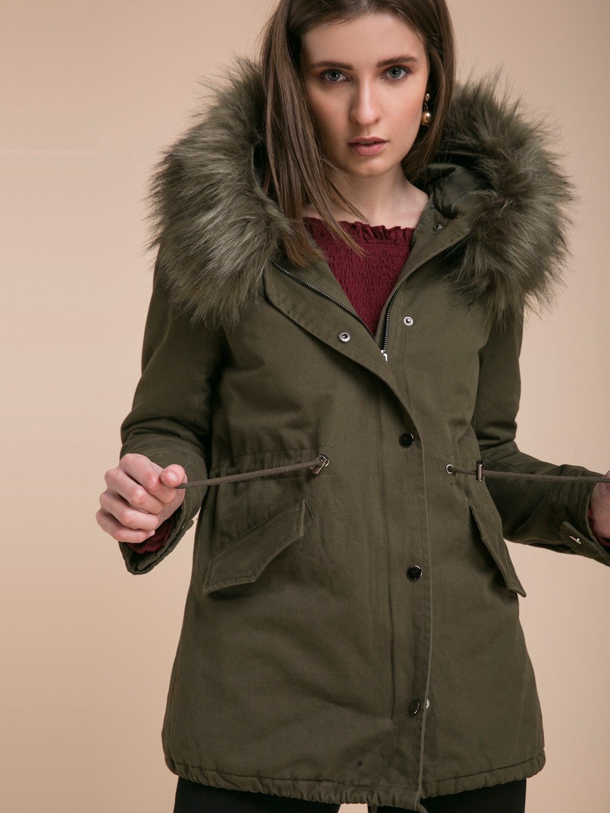 Cosy Olive Parka Jacket