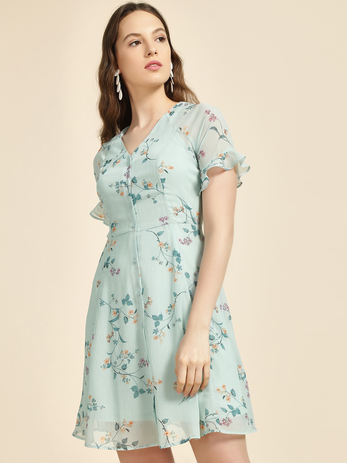 Spriggy Floral Printed Skater Dress