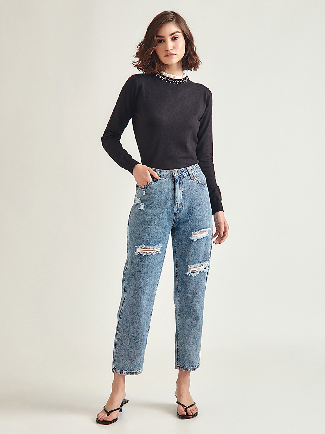 High Rise Boyfriend Jeans