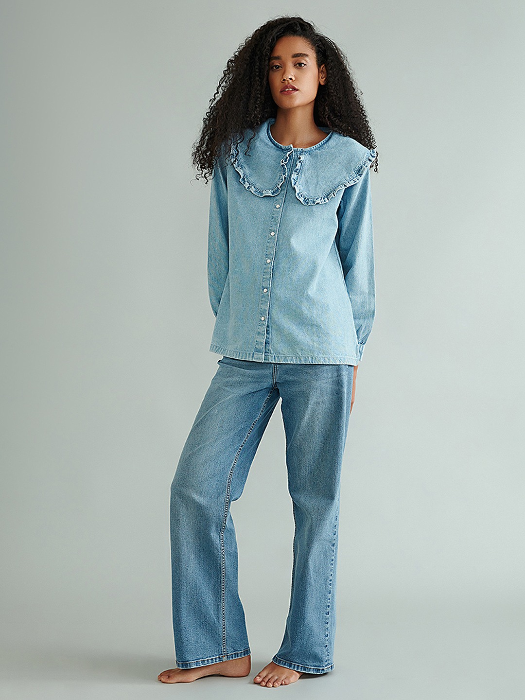 Grandma'S Peter Pan Denim Shirt