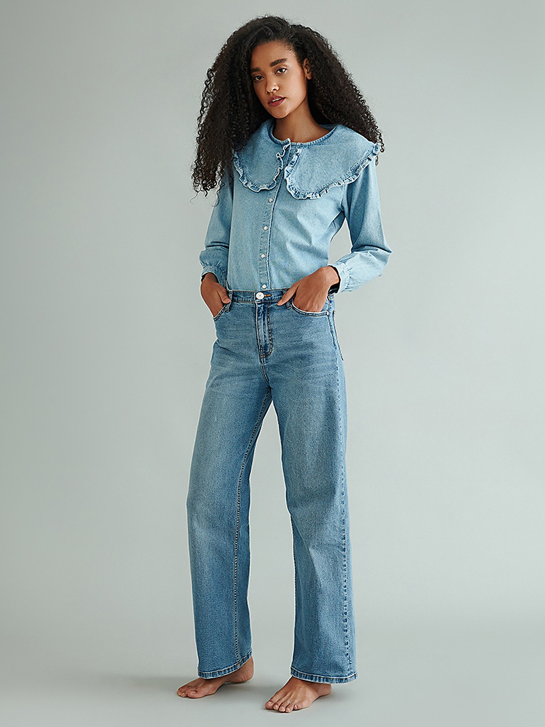 Grandma'S Peter Pan Denim Shirt