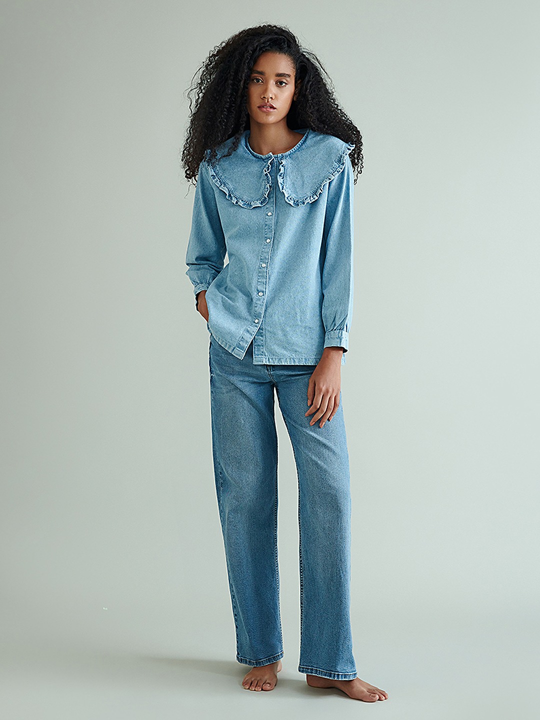 Grandma'S Peter Pan Denim Shirt