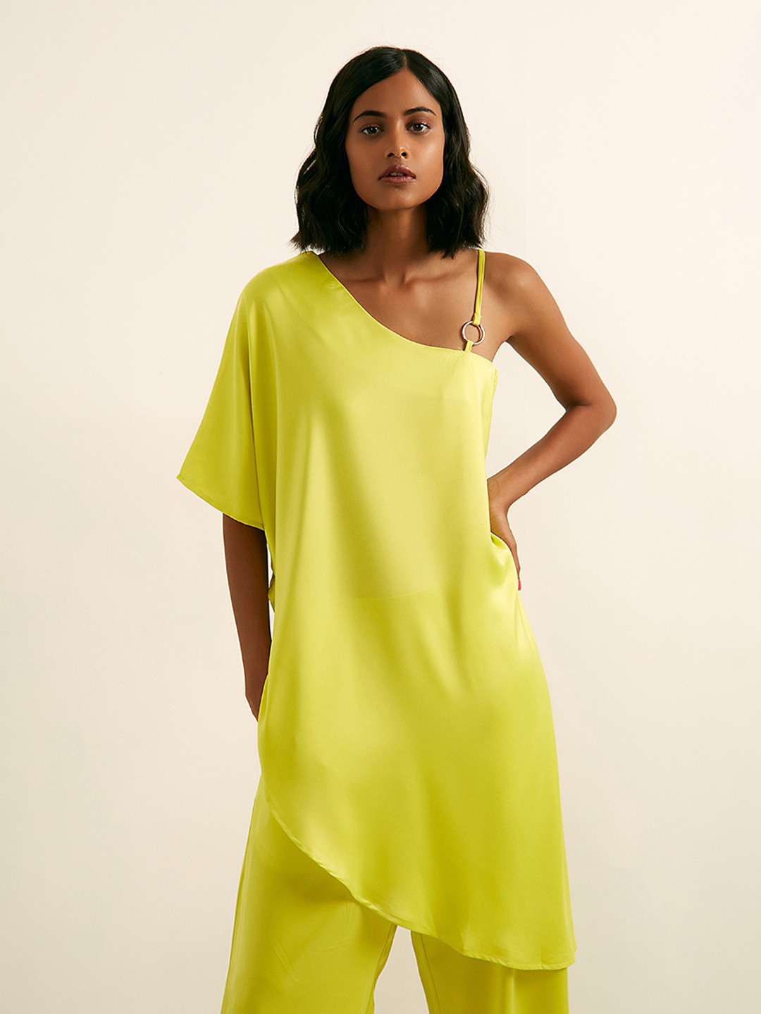 Katthy Lime Off Shoulder Top