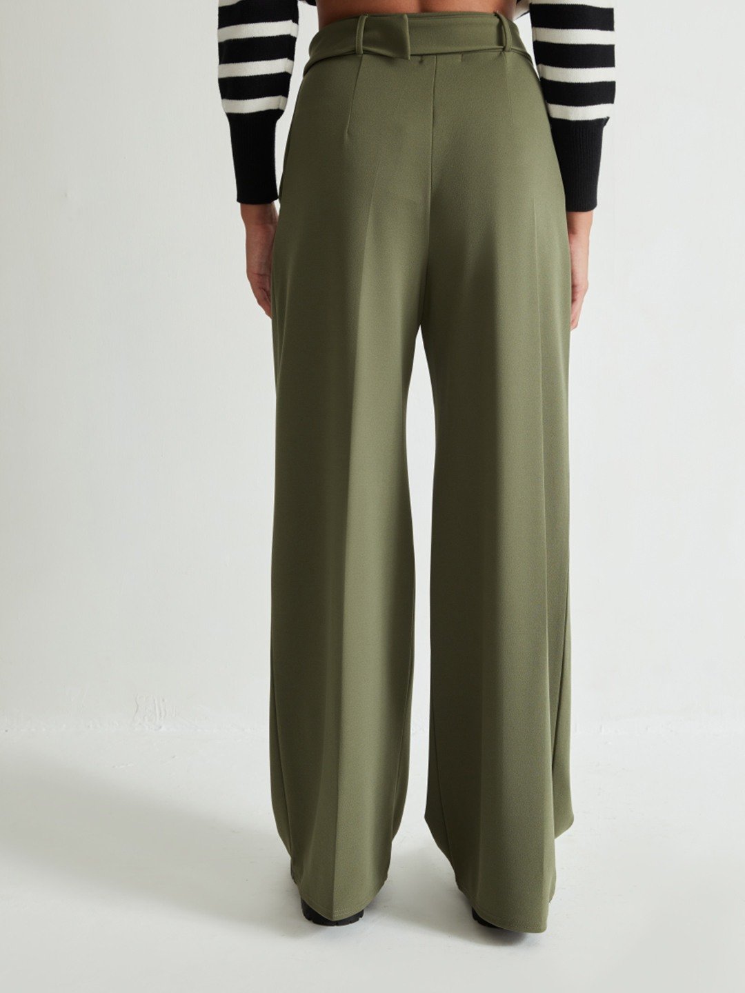 Olive Wide Leg Basic Trouser