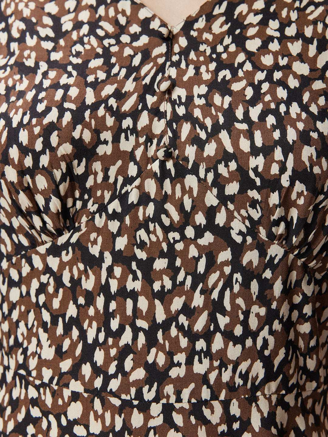 Brown Leopard Print Skater Mini Dress