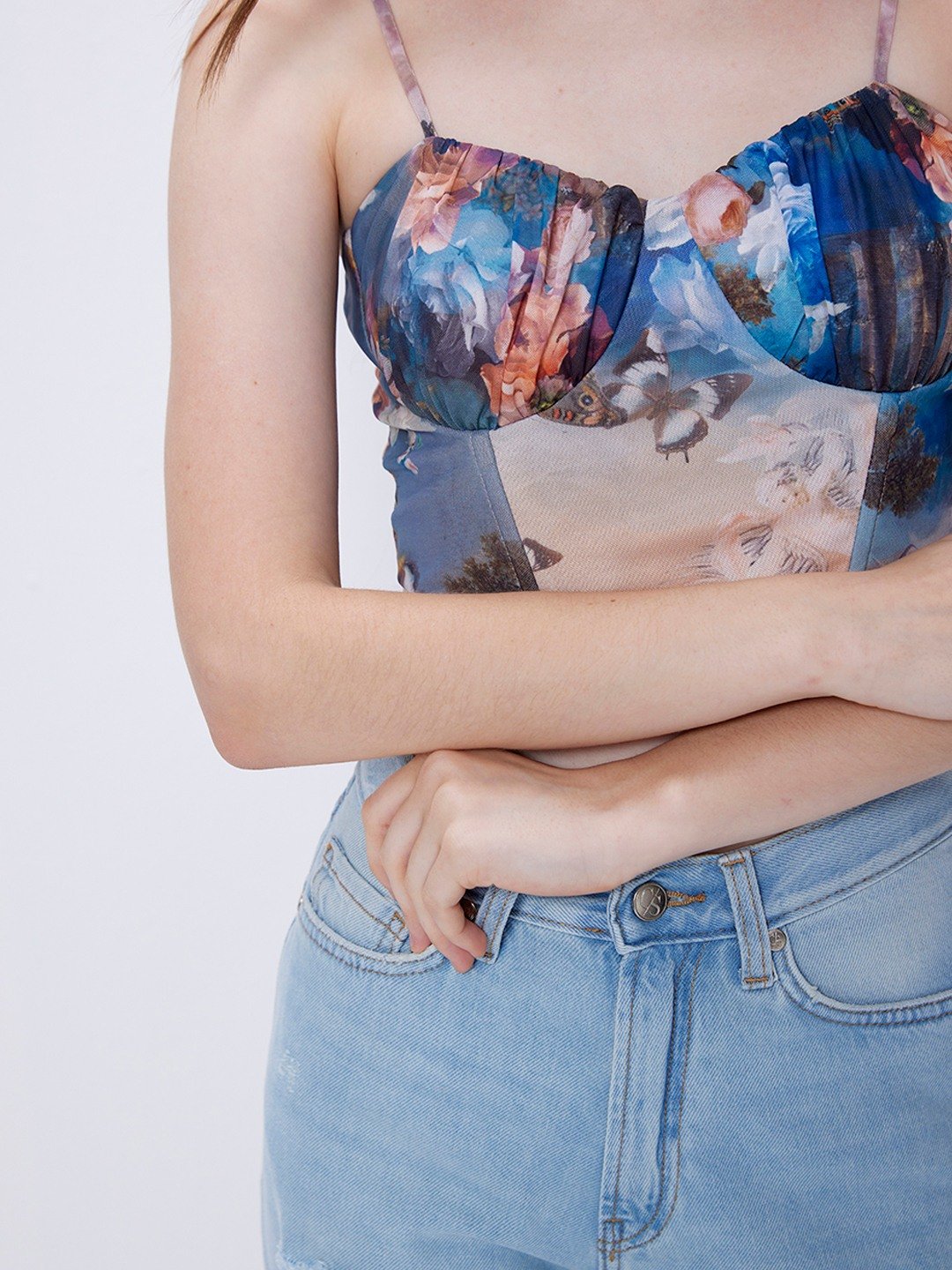 Blue Renaissance Crop Top