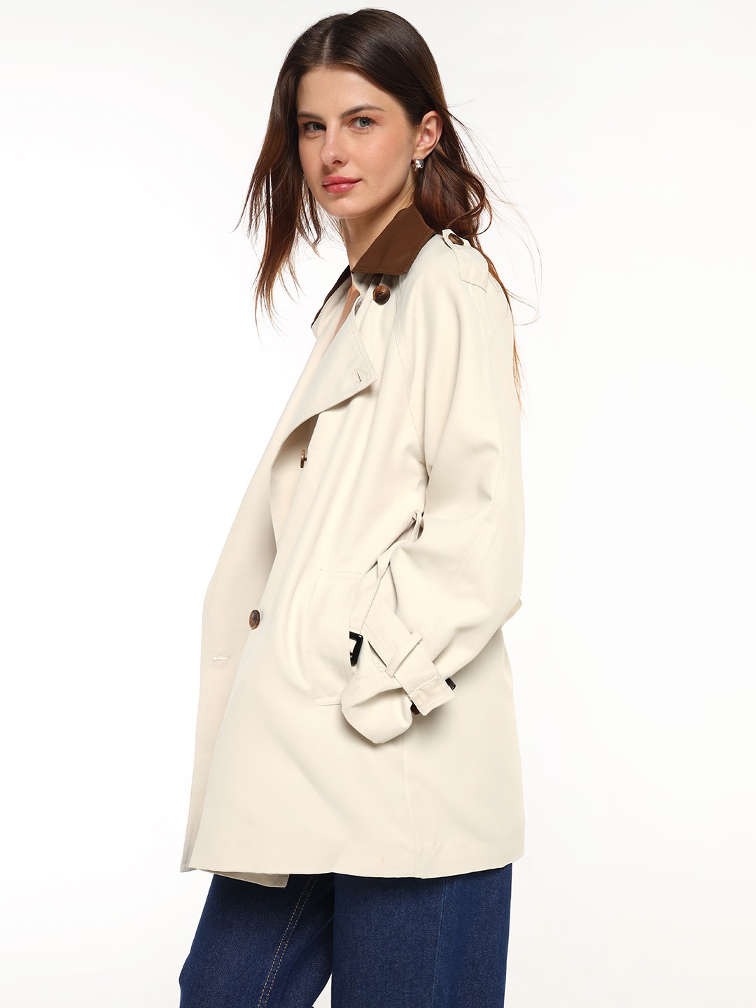 Beige Overlap Jacket