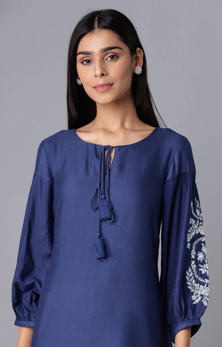 Women's Blue Rayon Dresses