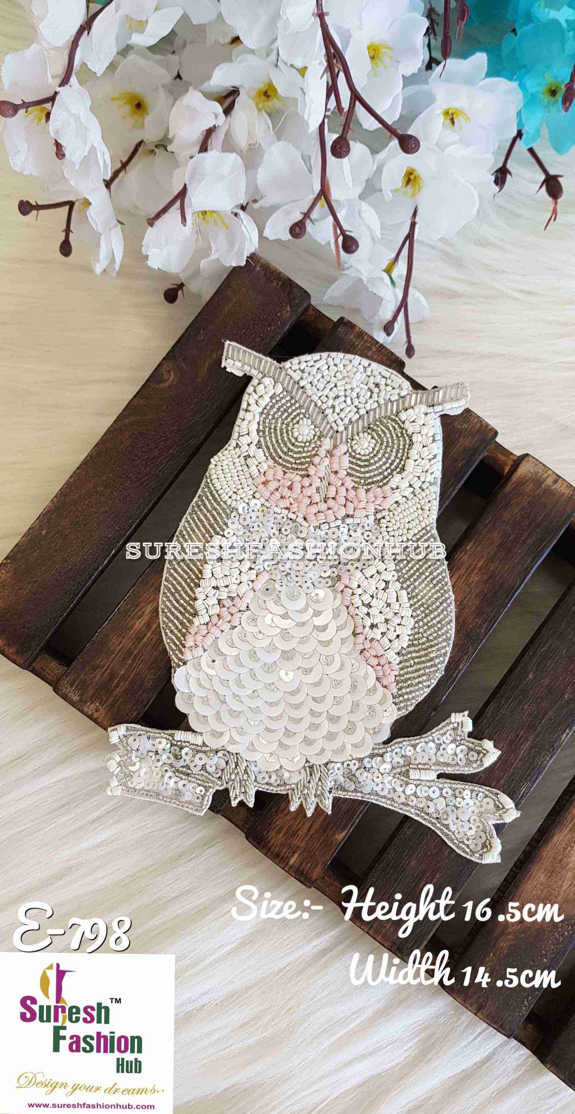 Ethereal White Owl Embroidered Patch