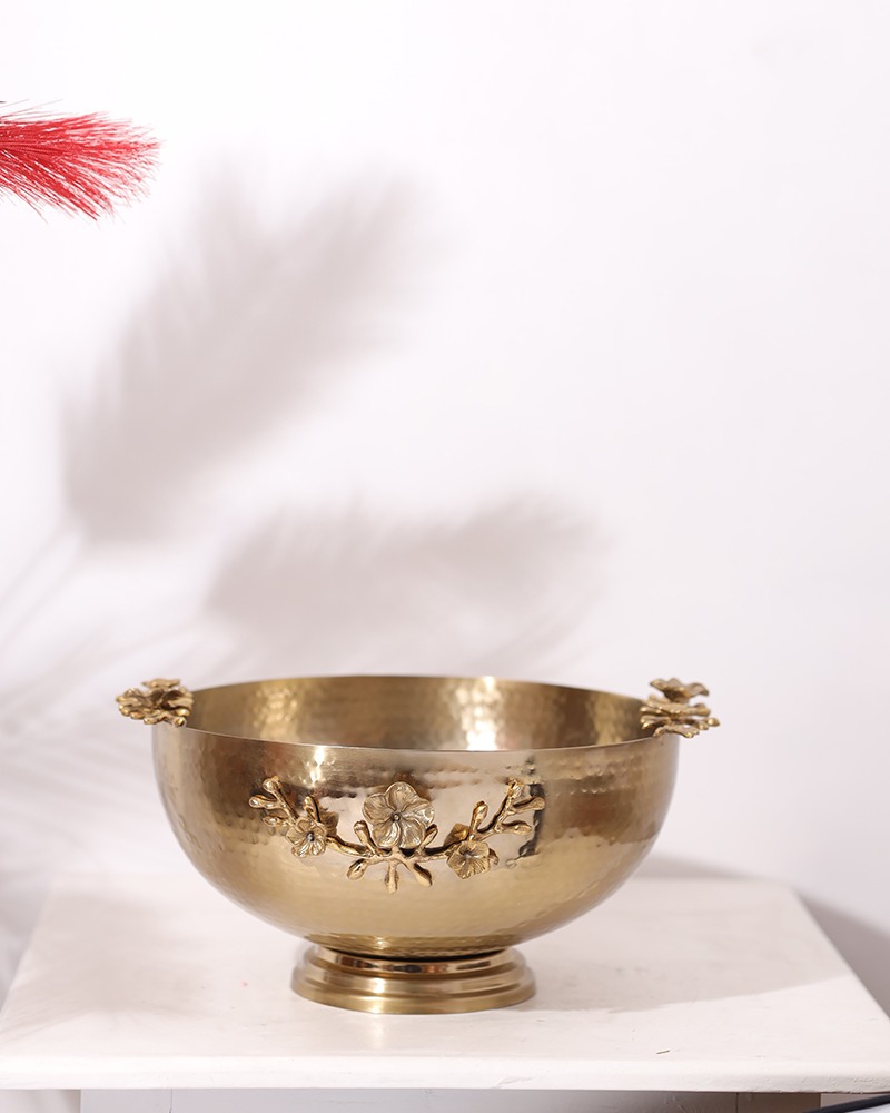 Order Happiness Gold Metal Snack Bowl Platter For Serving, Table Top ...