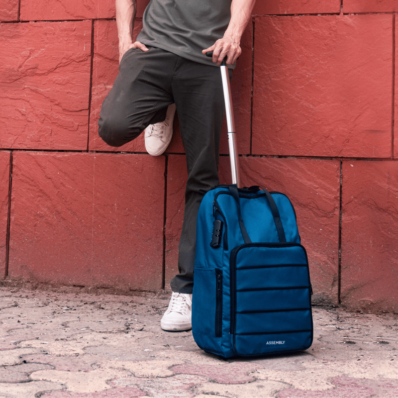 Assembly Blue Laptop Backpack Trolley (with USB Charging)