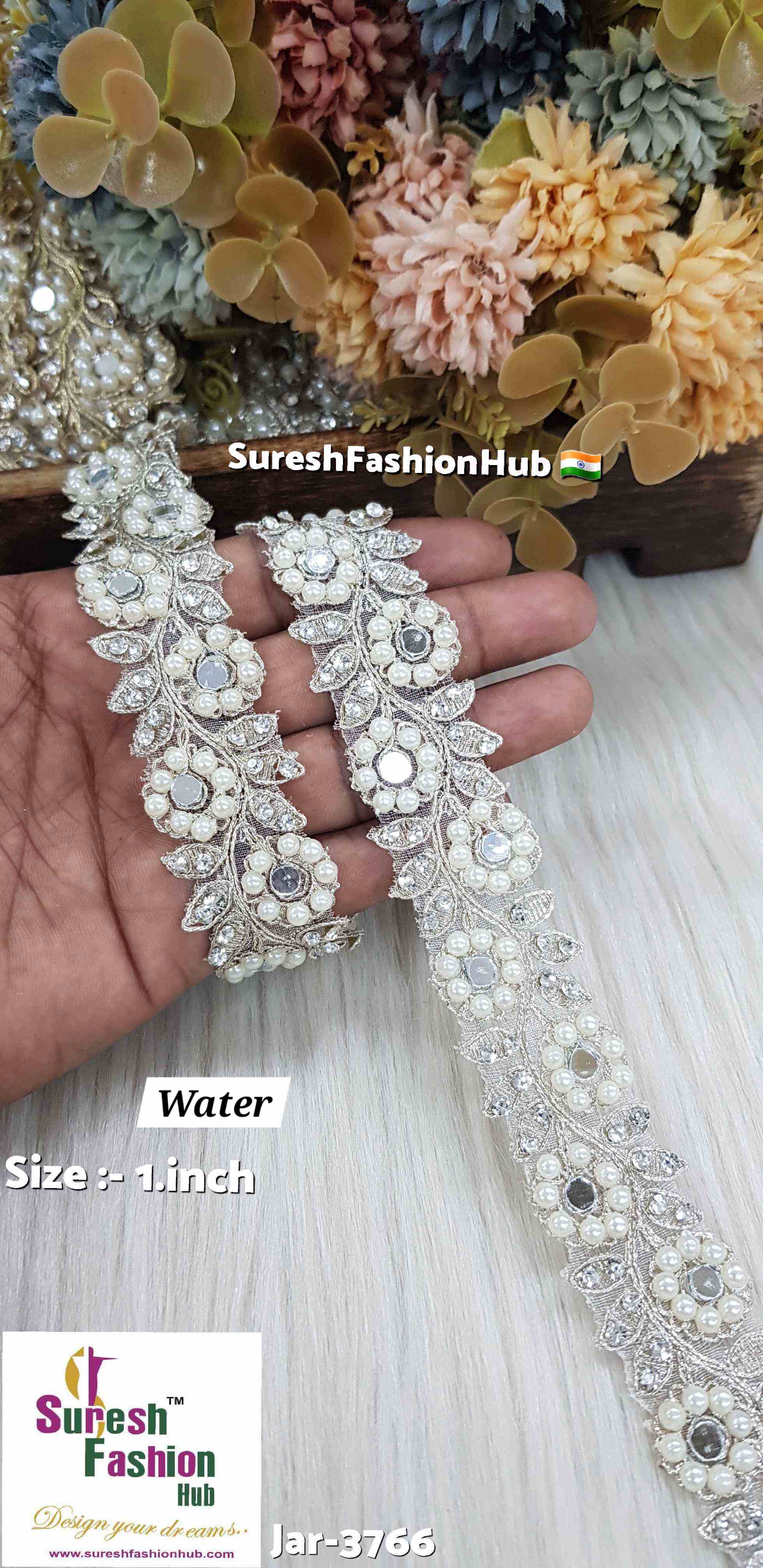 Water Gold Floral Cutwork Lace