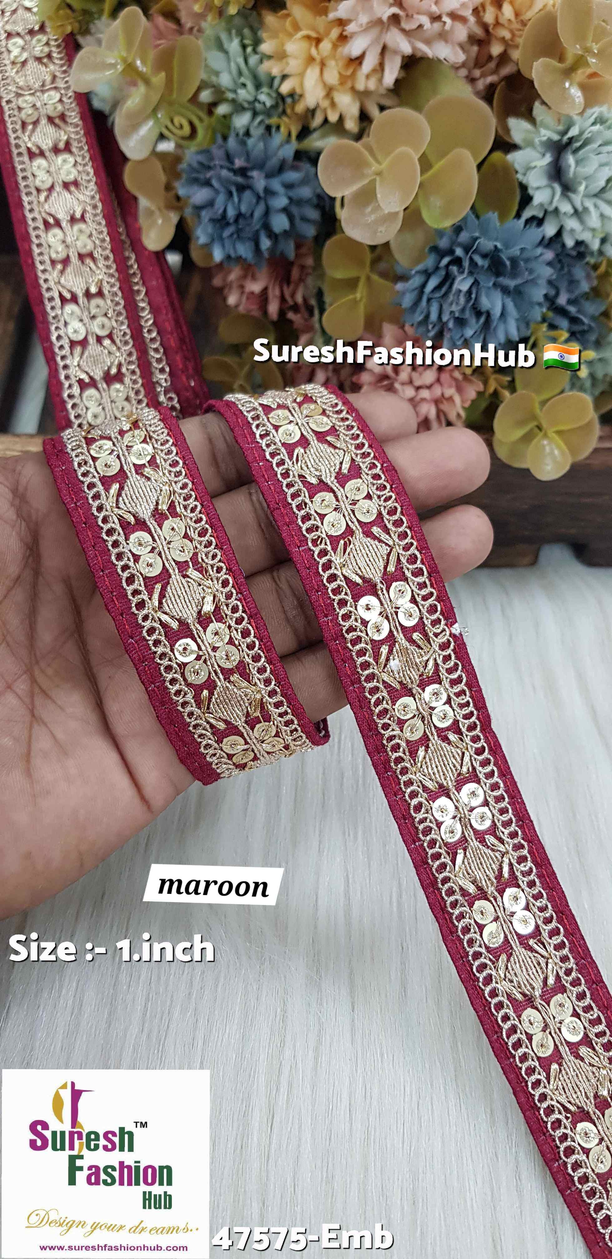 Embroidery Maroon Opulence - Premium Raw Silk Embroidery for ...