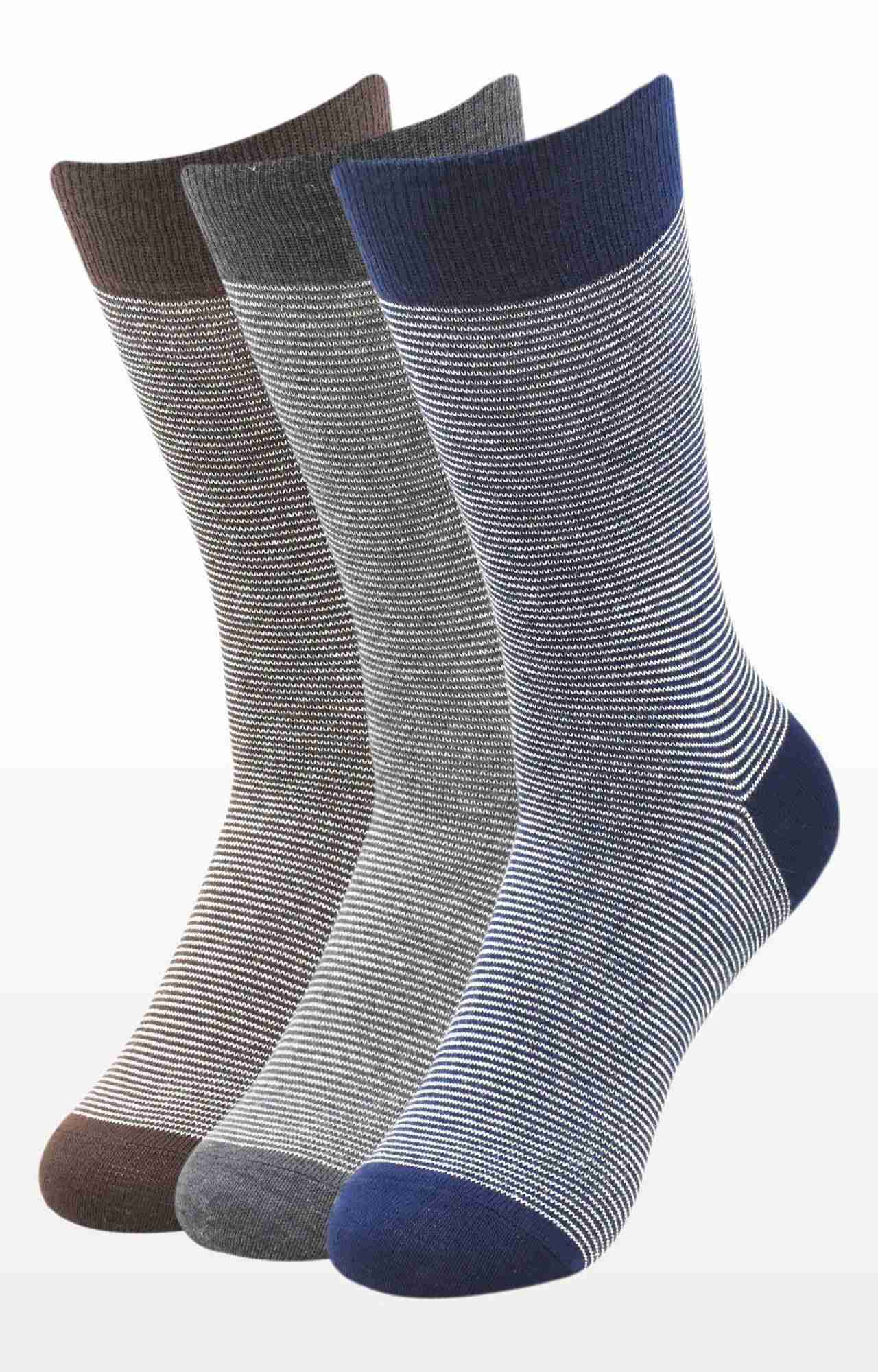 Multi-Coloured Striped Socks (Pack of 3)
