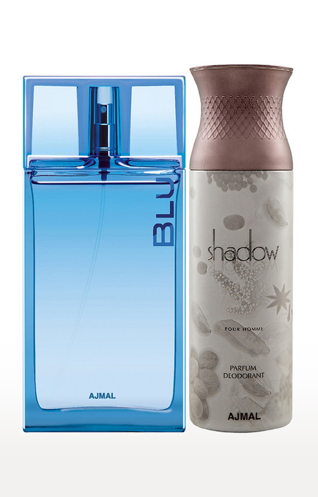 Ajmal Blu EDP Aquatic Perfume 90ml for Men and Shadow Homme Deodorant ...