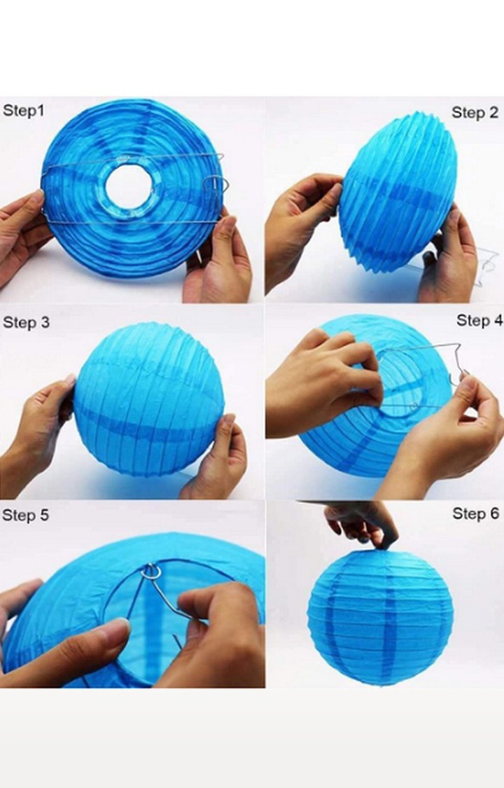 Blooms Mall Hanging Lantern Rice Paper Ball Lamp Shade (Pack of 5)