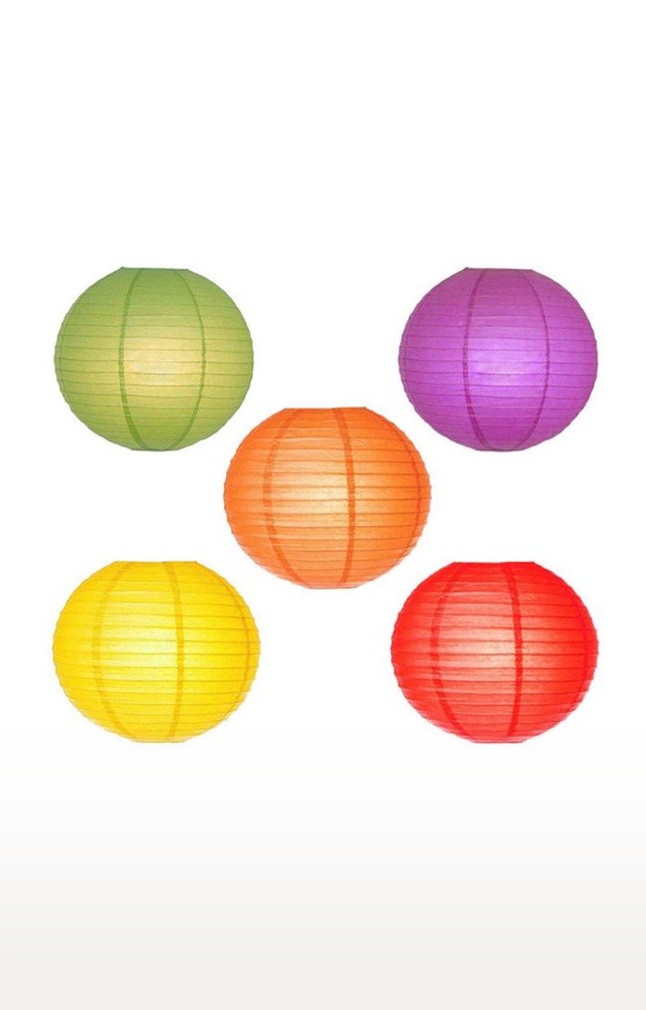 Blooms Mall Hanging Lantern Rice Paper Ball Lamp Shade (Pack of 5)