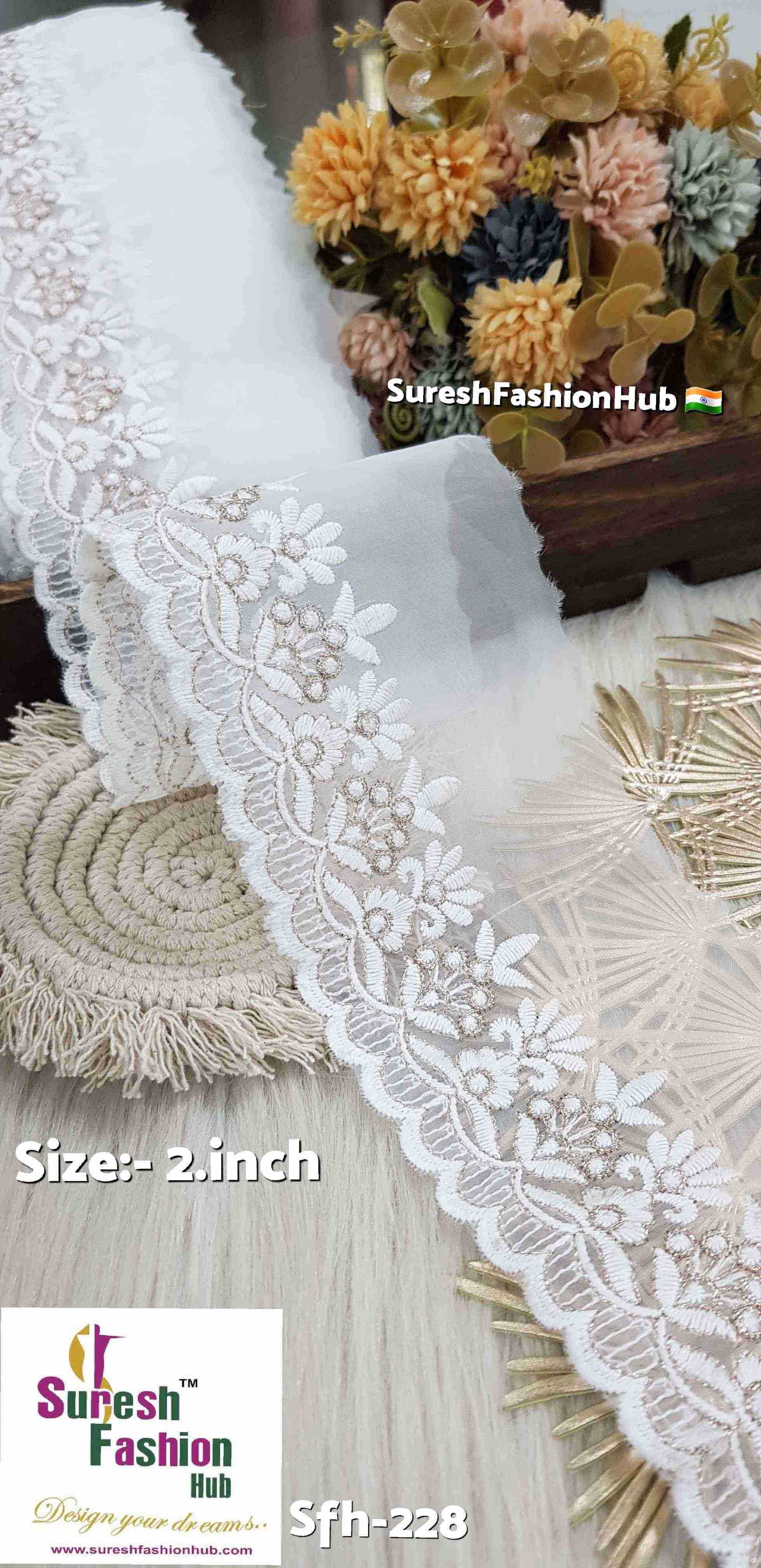 Elegant White GPO Borders with Zari
