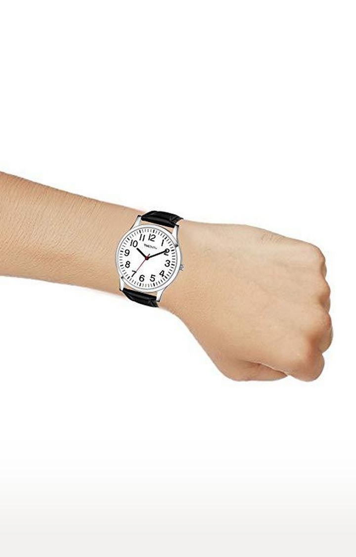 Timesmith Black Leather White Dial Watch with Free Sunglasses CTC-001 ...