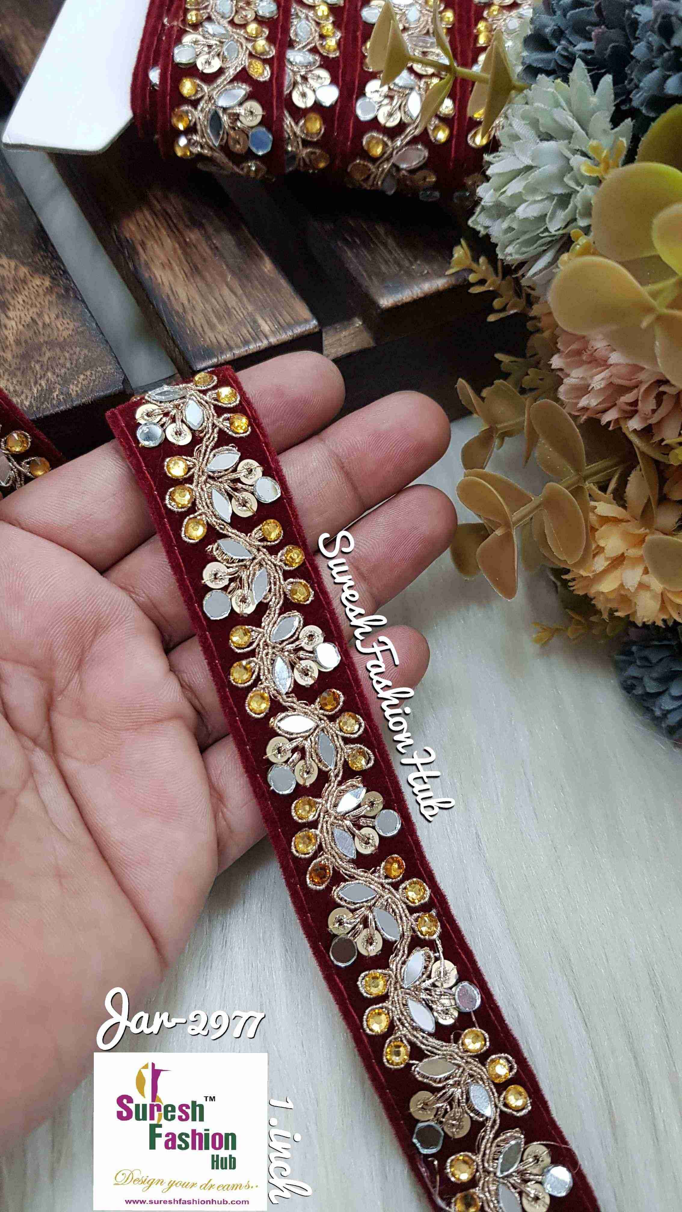 Maroon Velvet Gem Essence Border