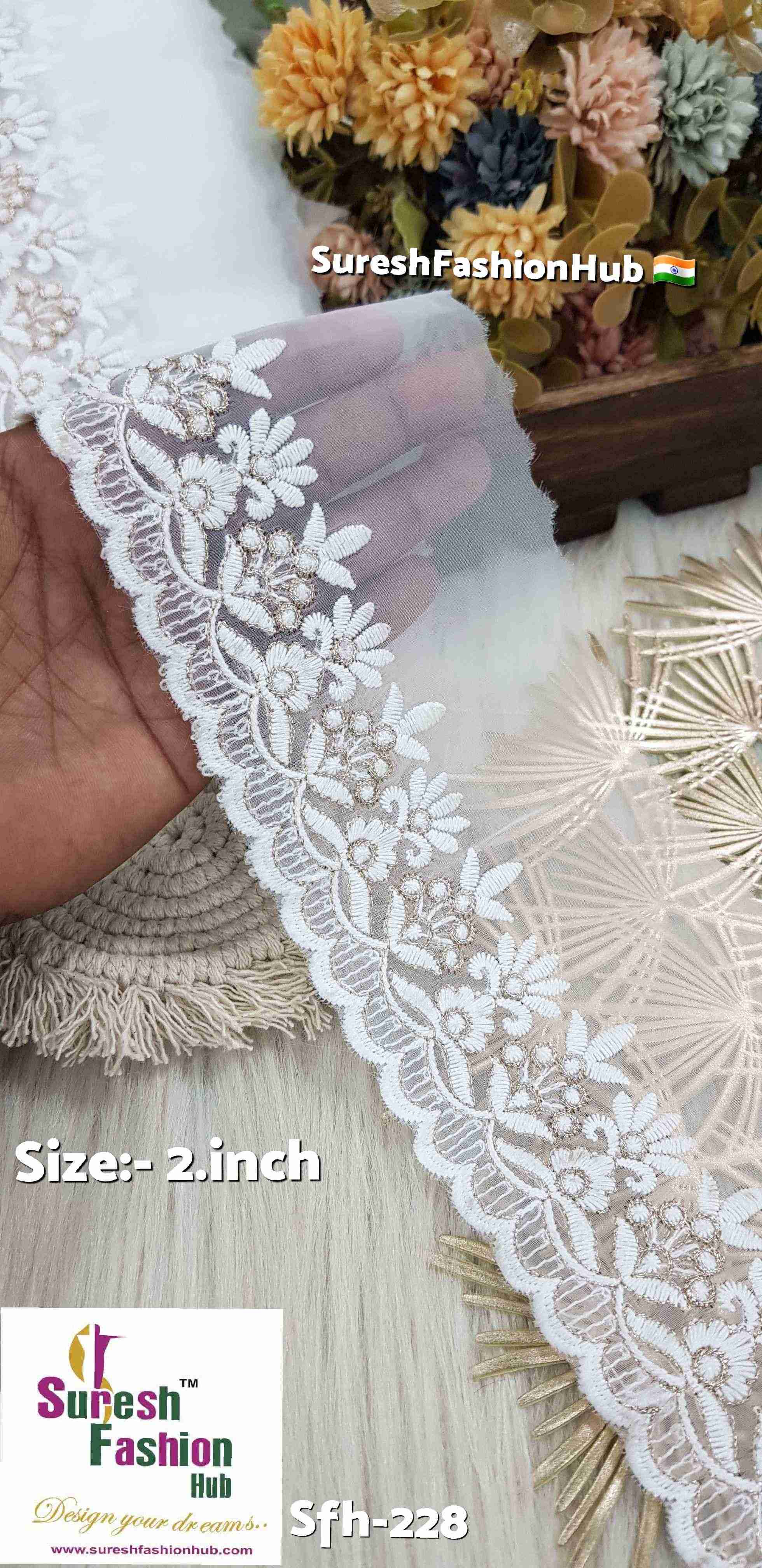 Elegant White GPO Borders with Zari