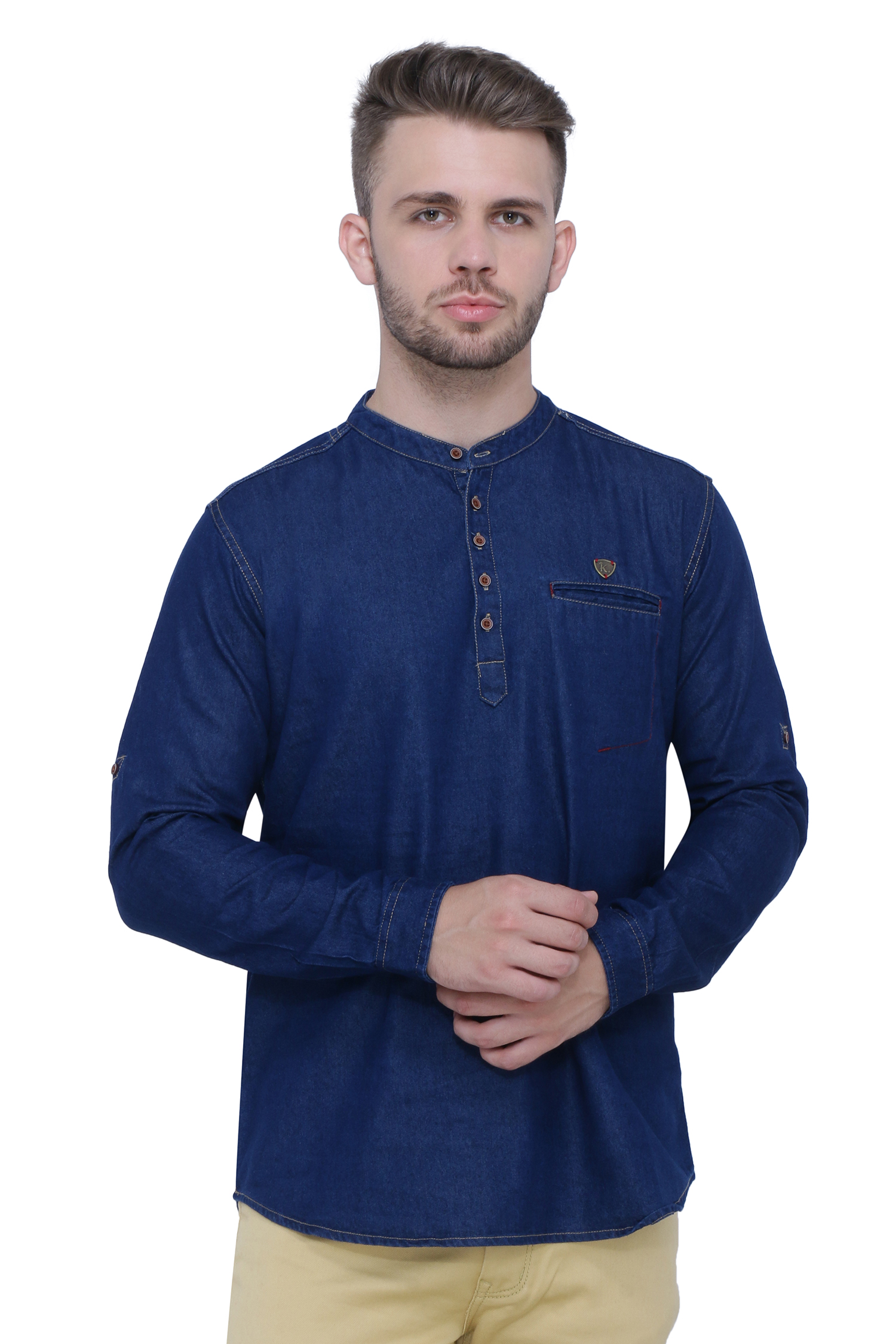 Kuons Avenue Men's Denimax Blue Kurta-KACLFS1235K