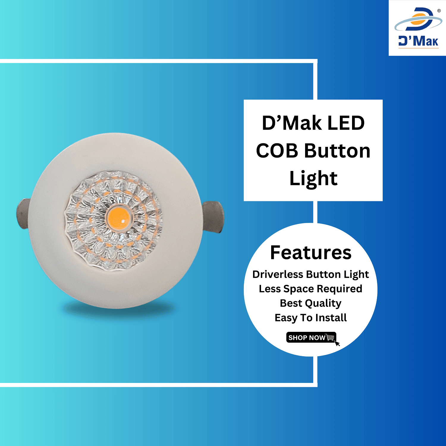 1 Watt Round LED Button COB Light for POP/ Recessed Lighting(Pack of -1 ...