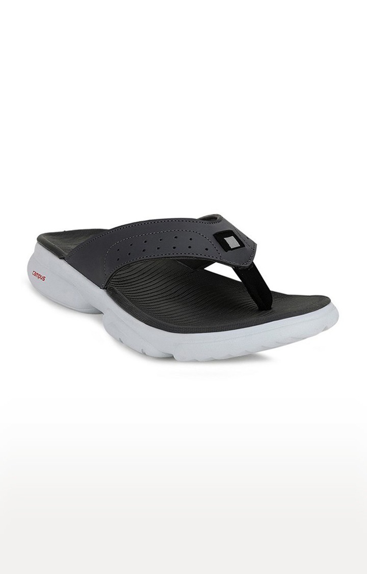 Men's Black Synthetic Slippers