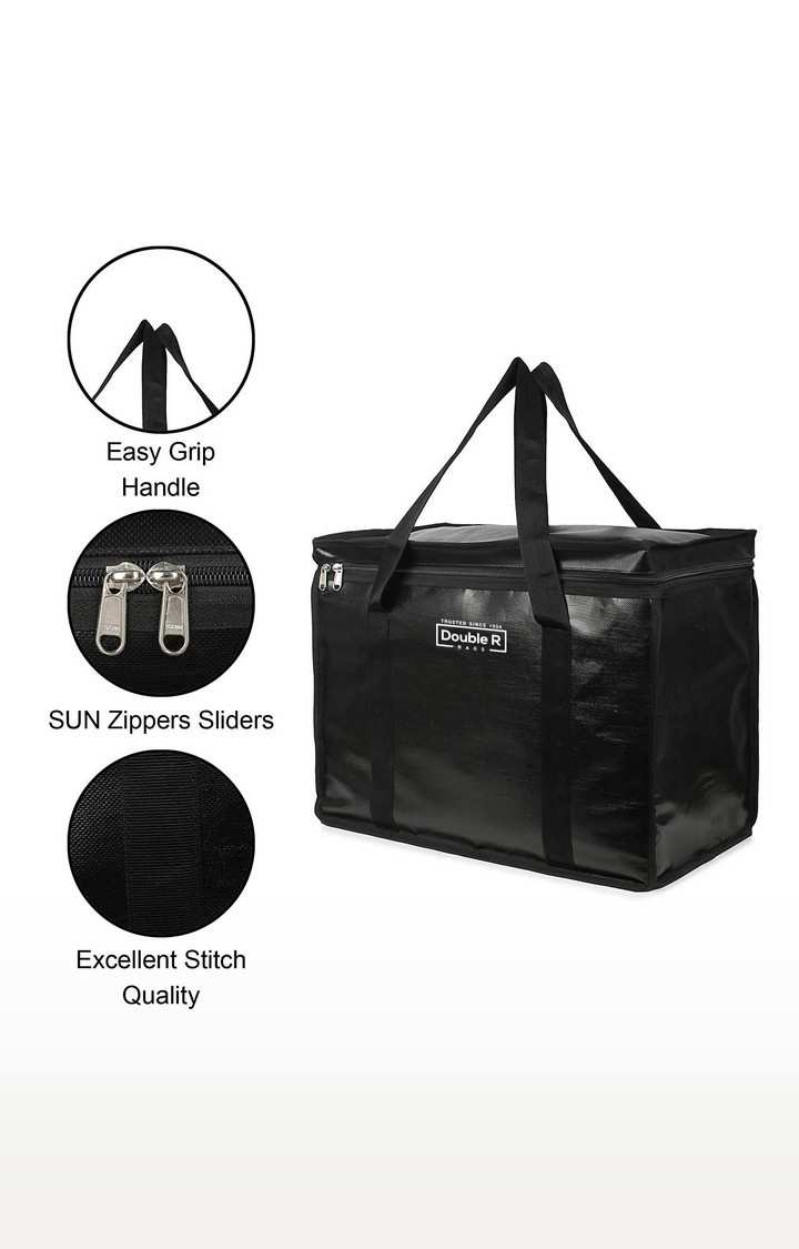Double R Bags Grocery Food Delivery Bags With Zip 2 Compartment Inside ...