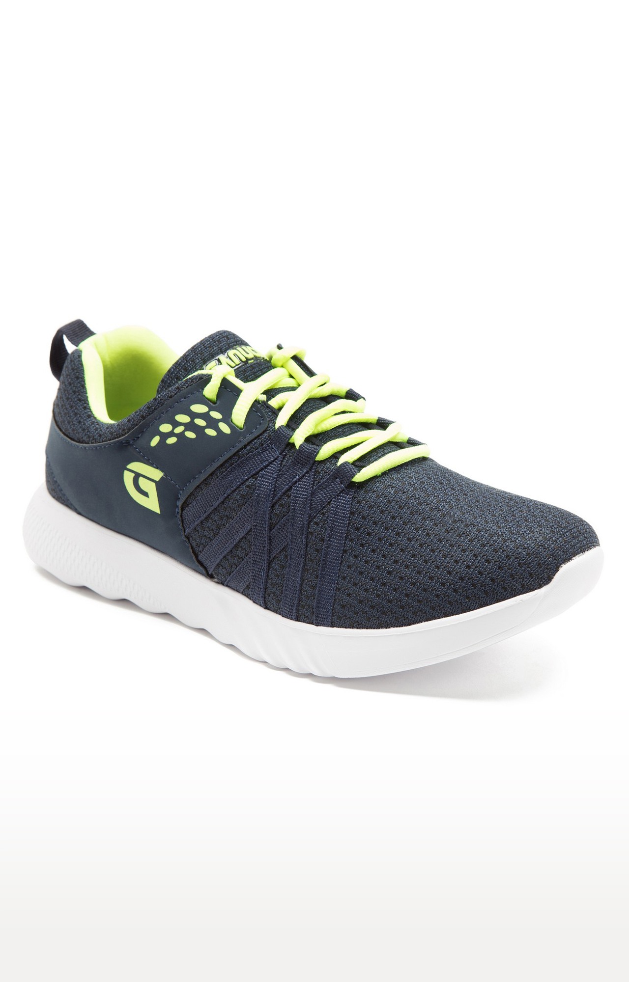 Ganuchi by Franco Leone Men's Mesh Navy Blue Running Shoes