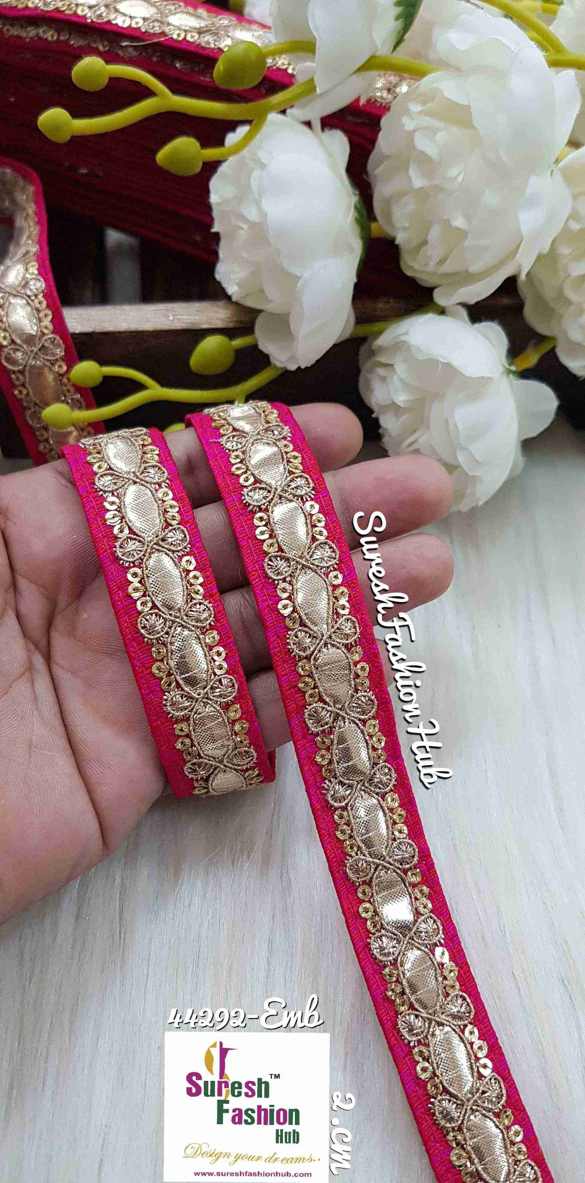 Gota Gold zari Fusion Gajari Fabric Embellishments