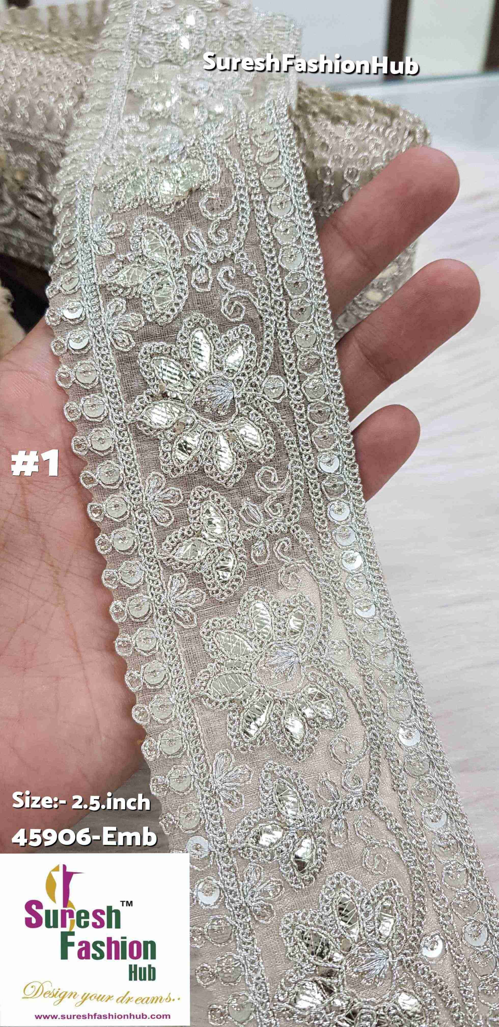 Pearl Shimmer Dori Border Lace