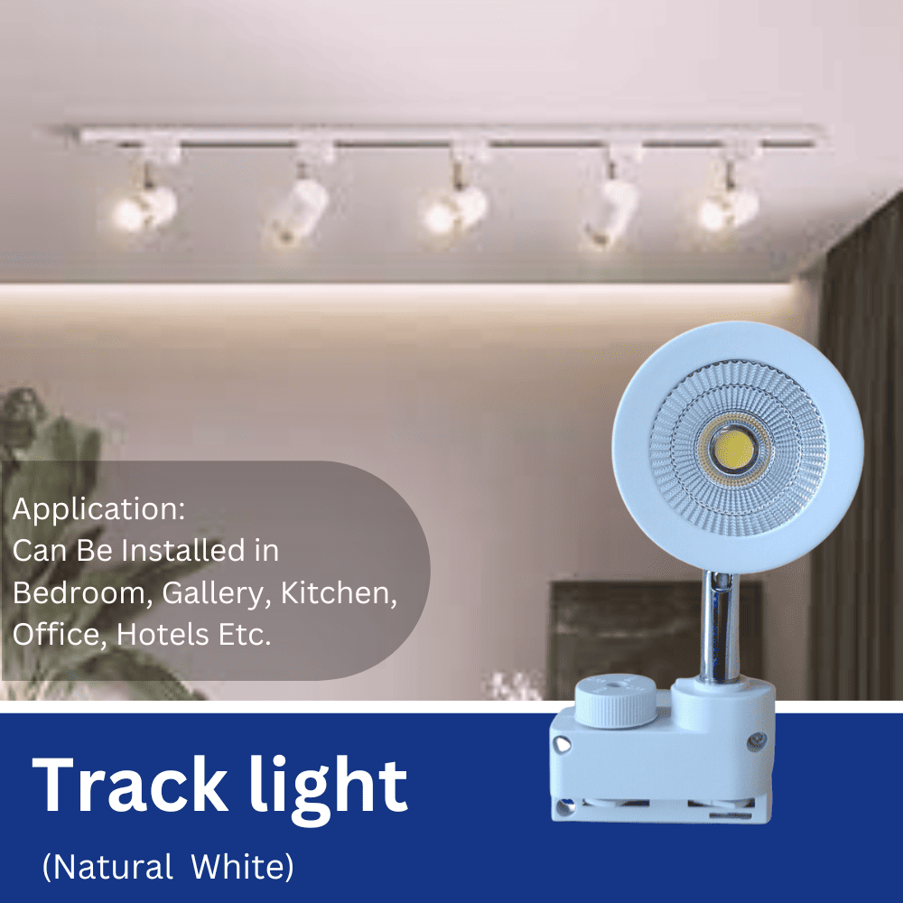 16 Watt LED Natural White Color White Body Track Light For Focusing ...