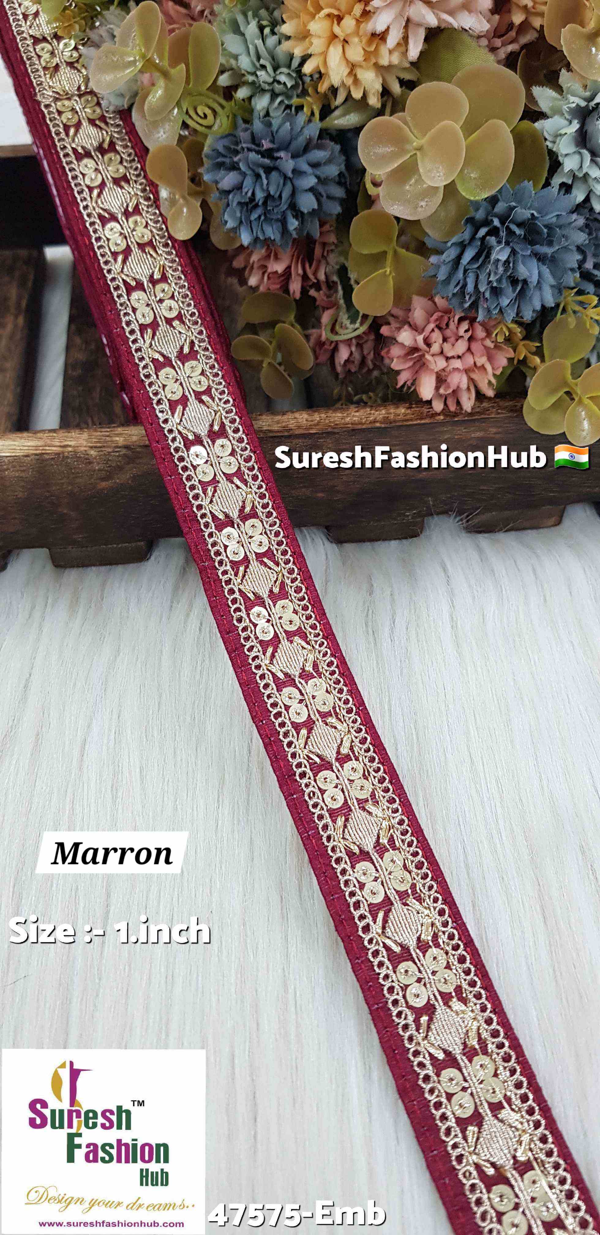 Embroidery Maroon Opulence - Premium Raw Silk Embroidery for ...
