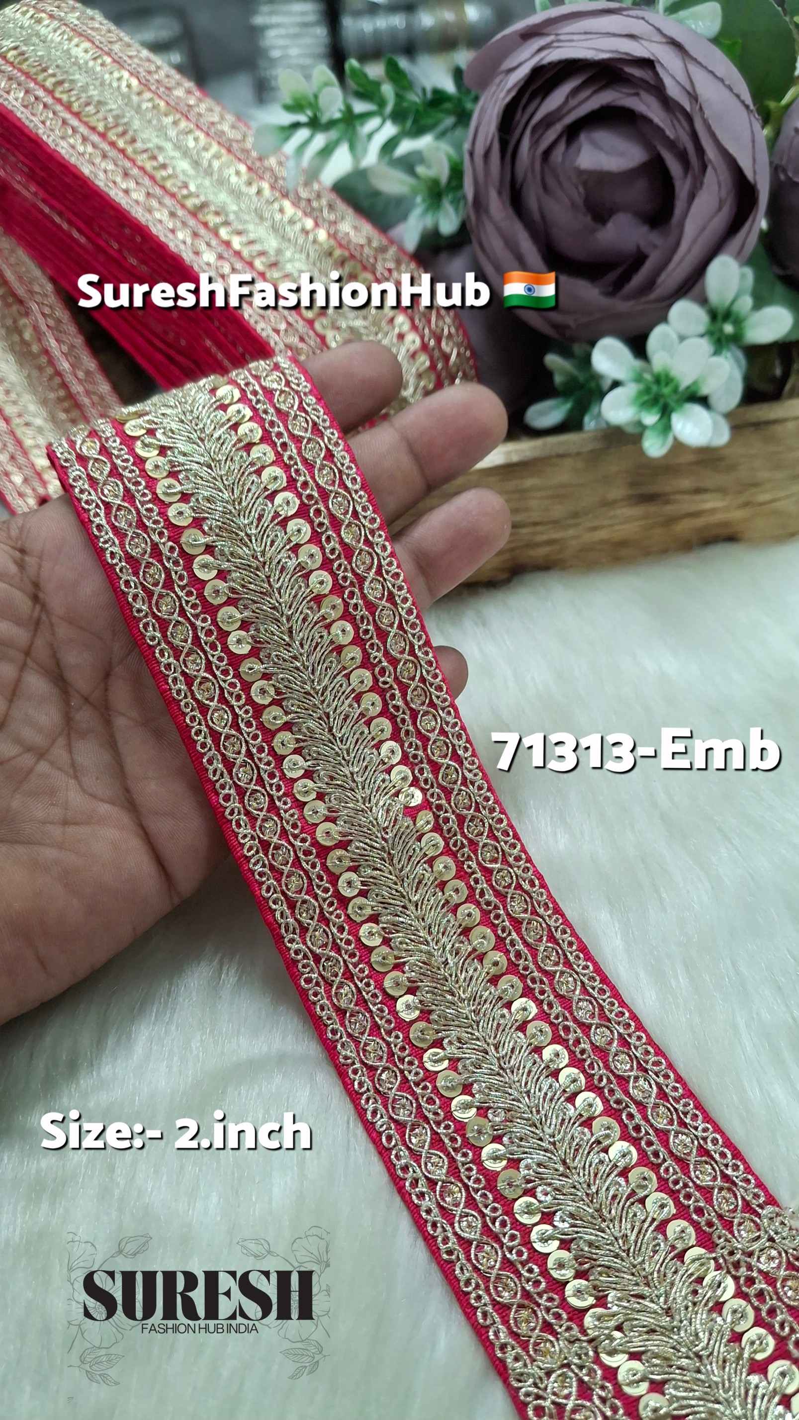 Maharani Sabyasachi Pearl Dori Border – 71313-EMB | Suresh Fashion Hub ...