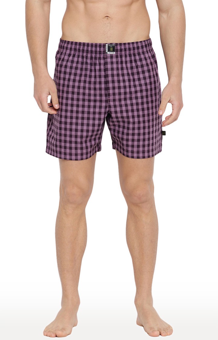 Black and Purple Checks The Class Packer Boxers