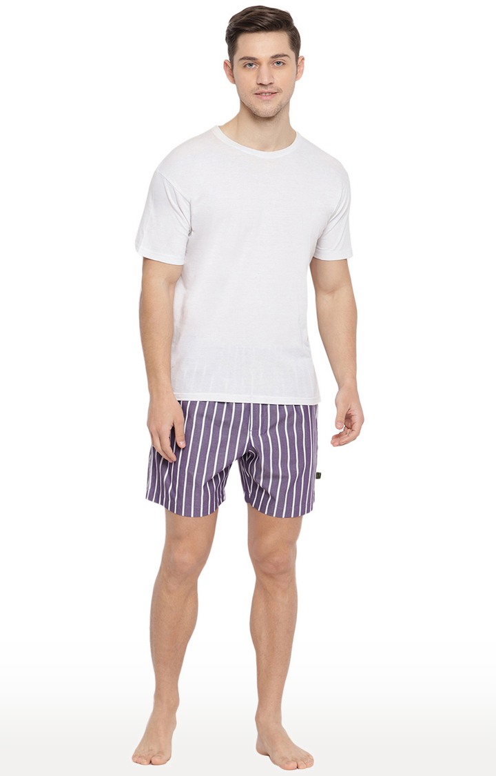 Purple with White stripes Classy Boxers