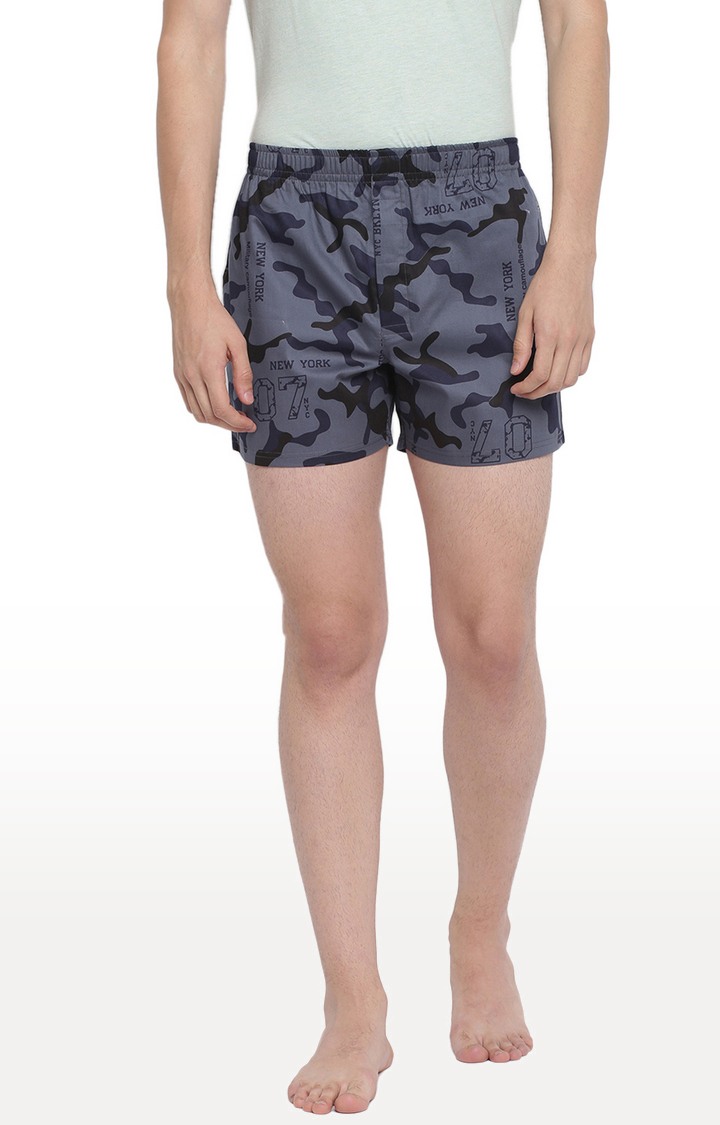 Blue Military Maze Boxer