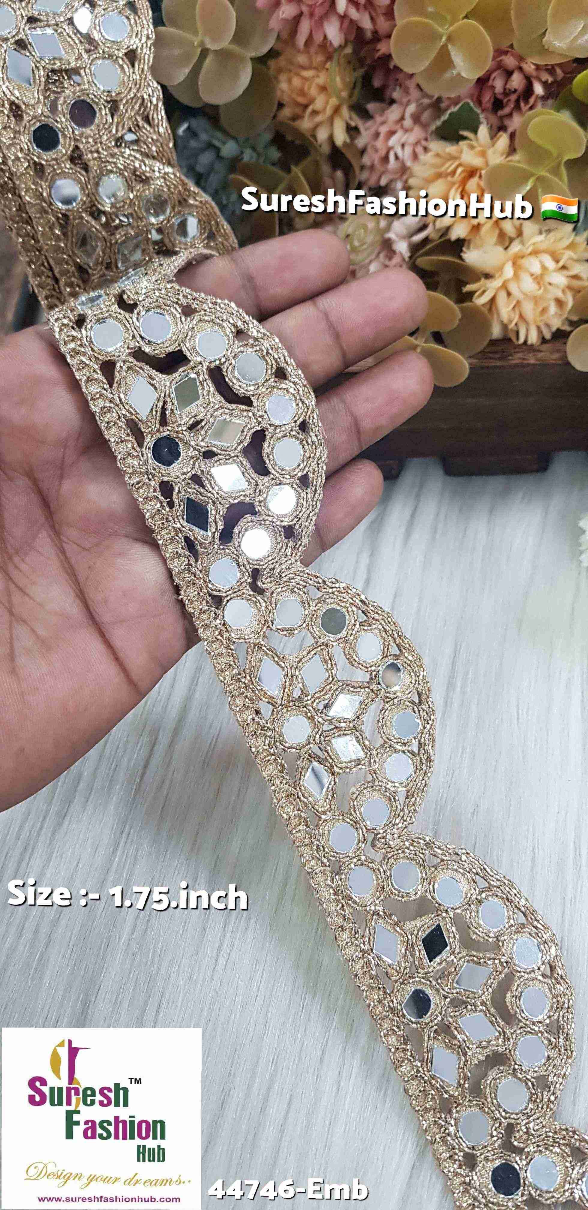 Antique Scalloped Mirror Cutwork Lace - Designer Laces | Suresh Fashion ...