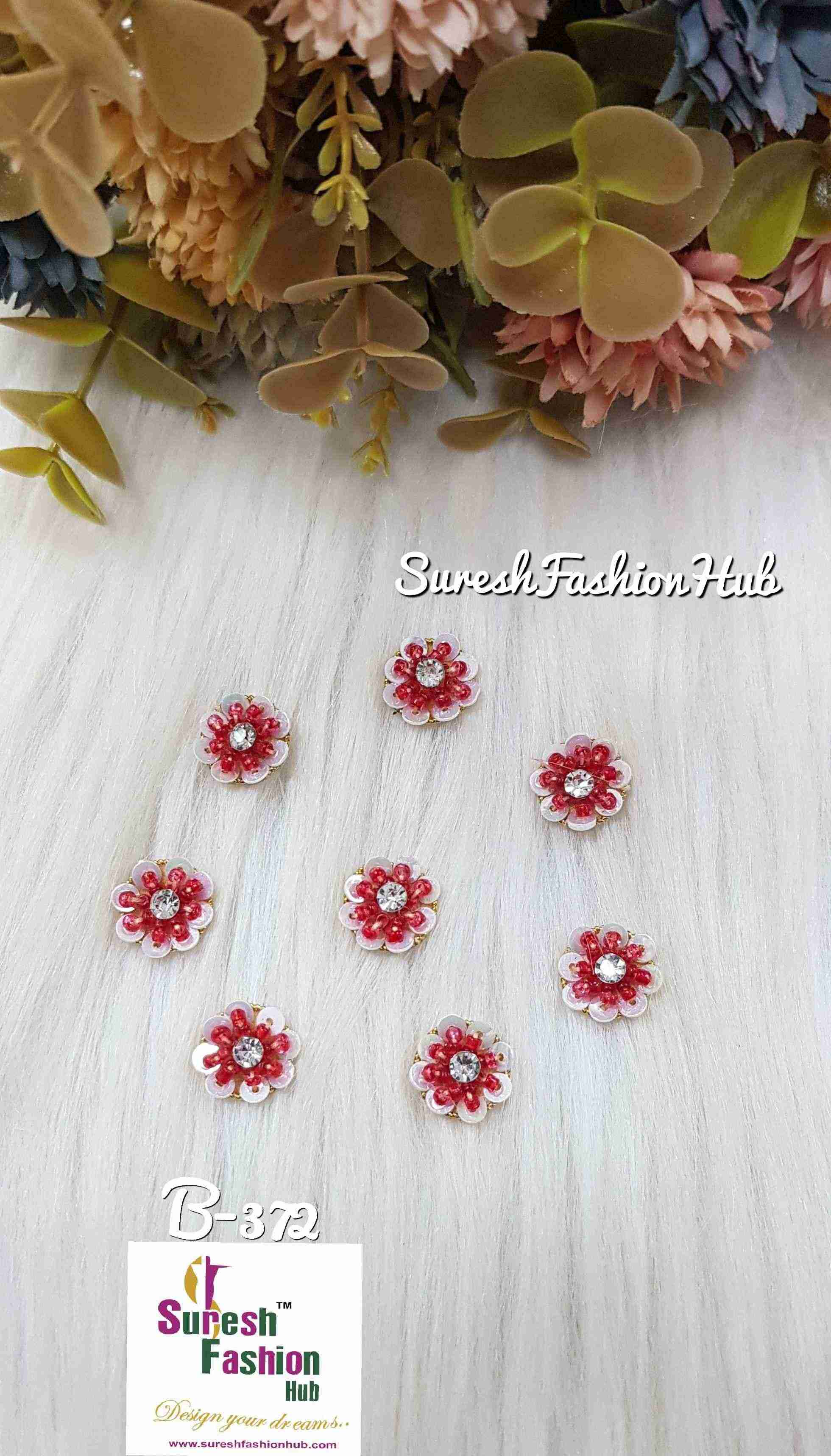 Red Glam Bead Sequin Buttons