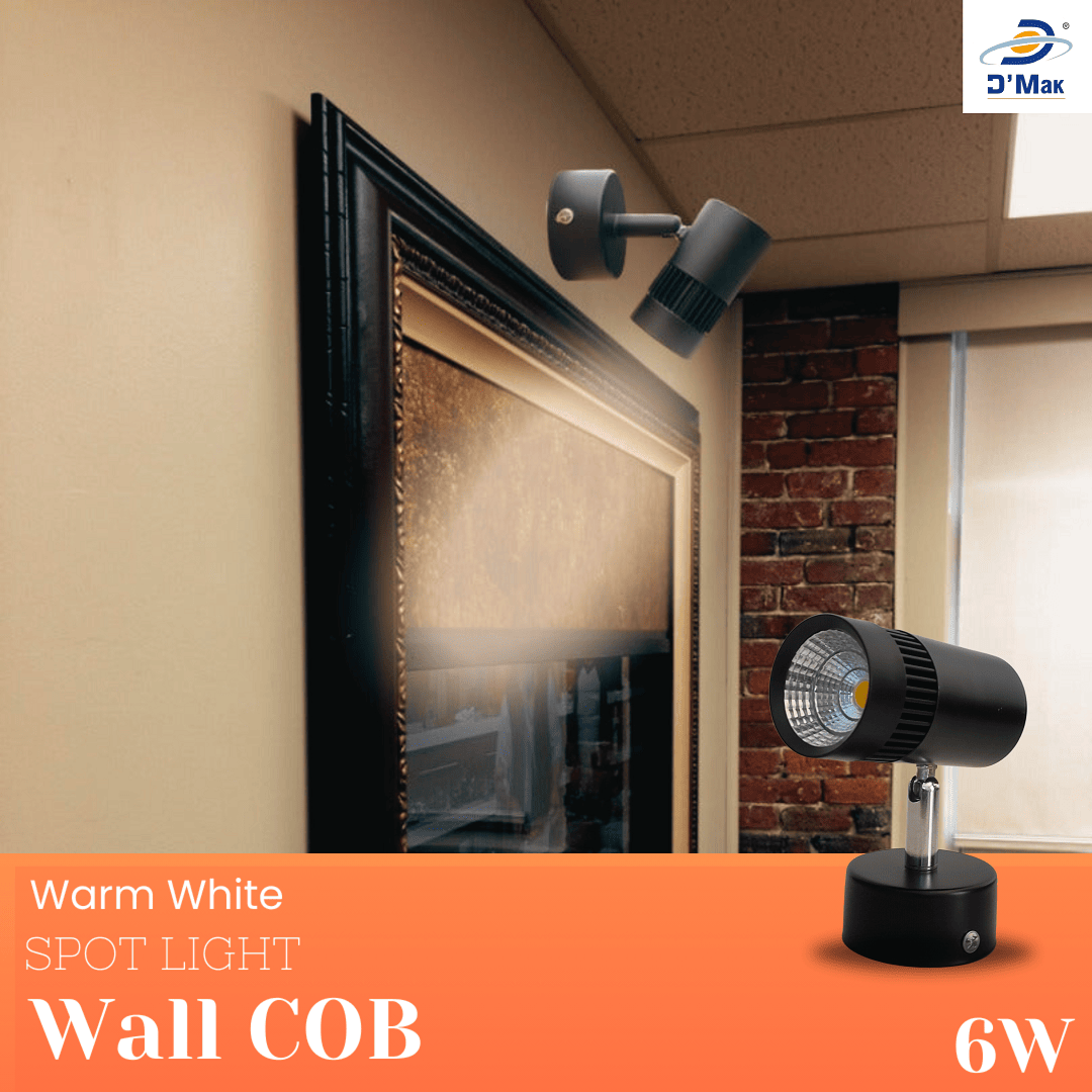 6 Watt Led Black Body Wall Light For Focusing Wall or Photo Frame (Pack ...